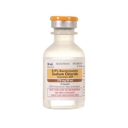 Bacteriostatic Saline (0.9% NaCl) For Injection USP | 30ml — C6.ca