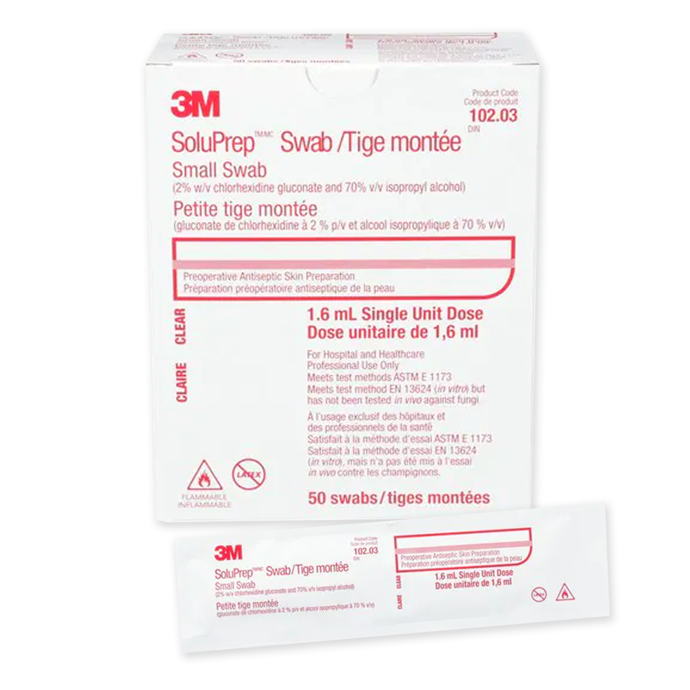 3M Soluprep Swabstick 102.03 | Clear | Small — C6.ca
