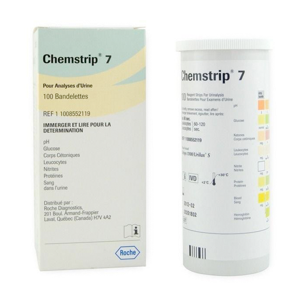 Roche Chemstrip® 7 Urinalysis Test Strips | 100 per Pack — C6.ca
