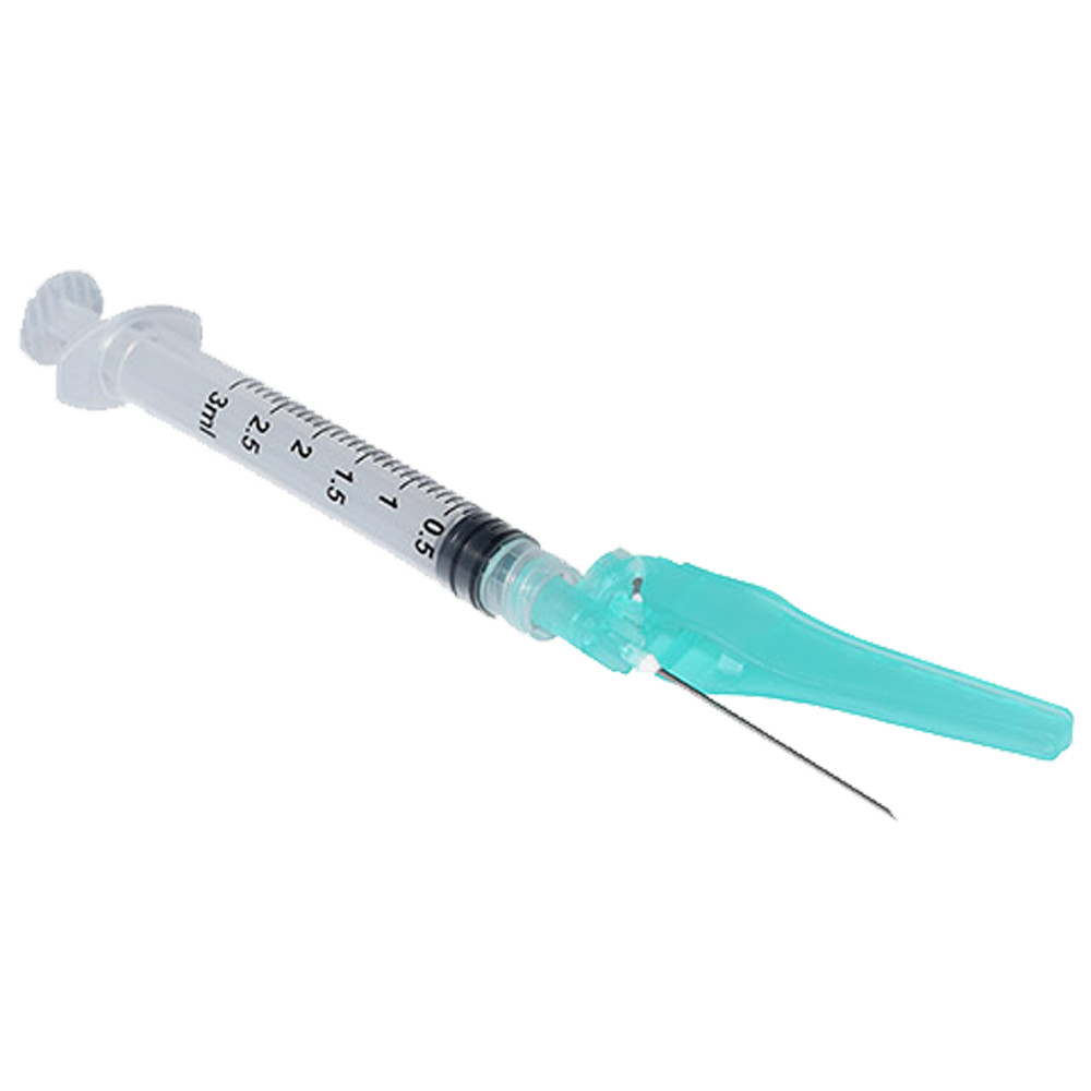 25G x 5/8" - Syringe & Safety Needle Combo | Box of 50 — C6.ca
