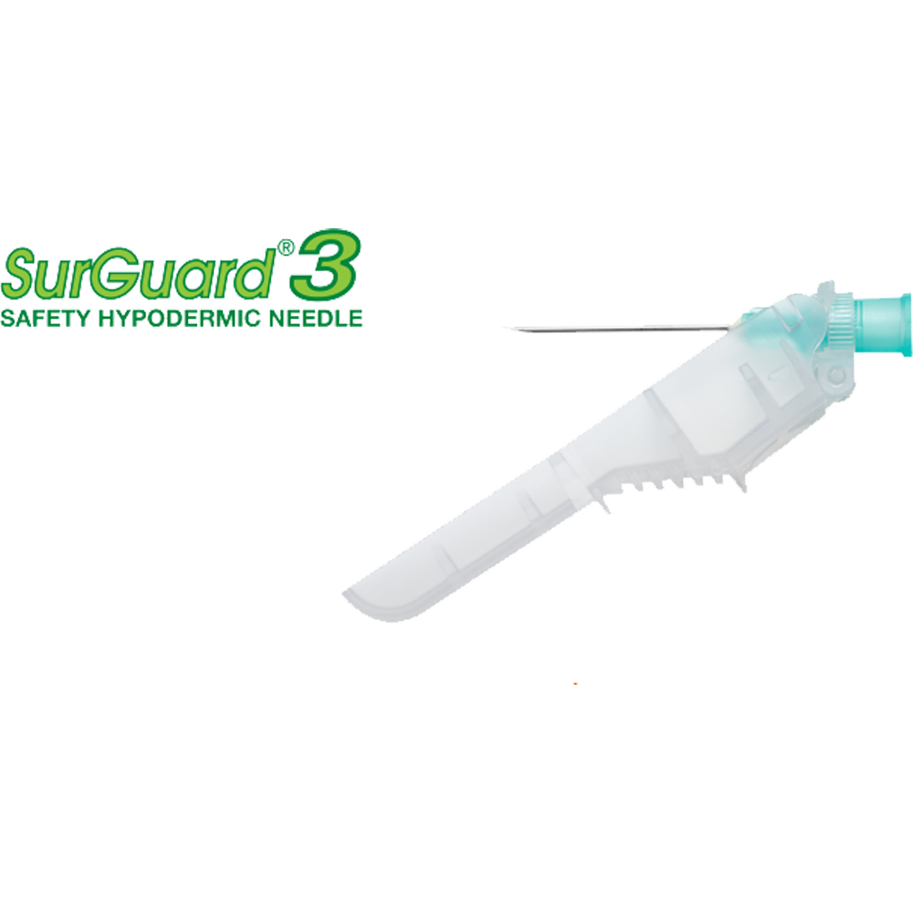 25G x 1" - SurGuard®3 Safety Needles | Box of 100 — C6.ca
